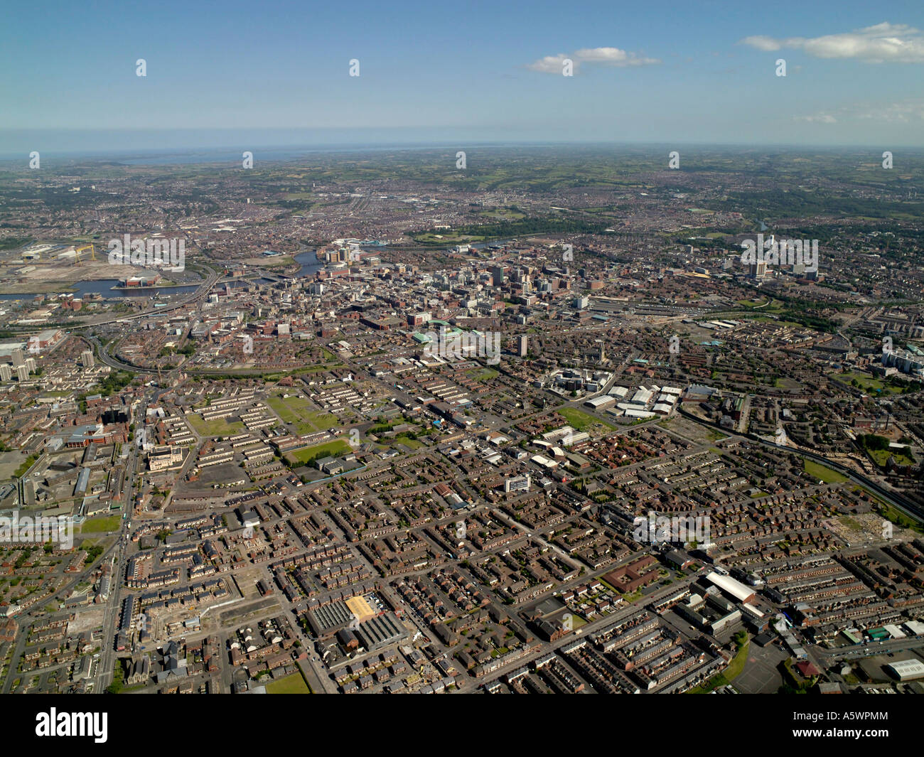 Belfast Aerial, Northern Ireland. West Belfast Stock Photo - Alamy