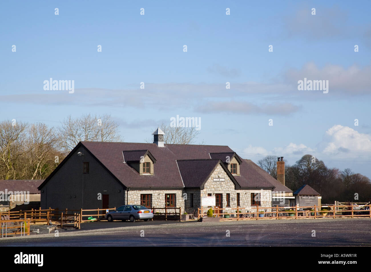 Inigo Jones Slate Works main building from outside Y Groeslon Gwynedd ...