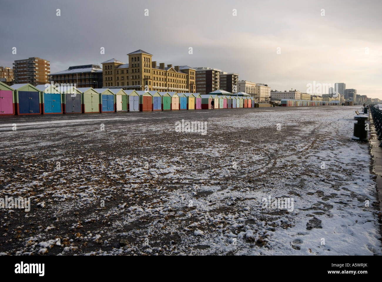 Brighton Hove seafront in the snow Sussex UK Stock Photo - Alamy