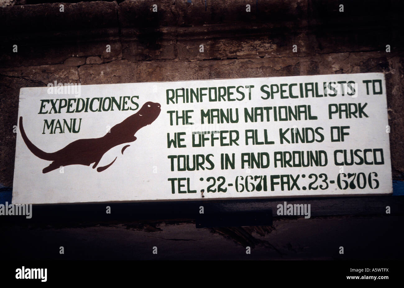 SOUTH AMERICA PERU CUZCO REGION CUSCO A SIGN Stock Photo - Alamy