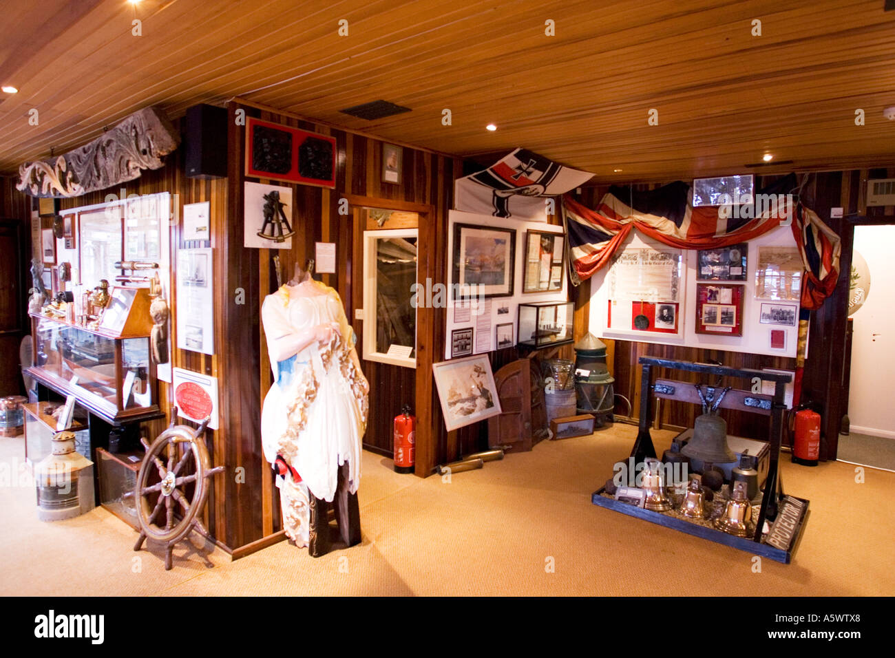 Exhibits on show inside Stanley museum Stock Photo - Alamy