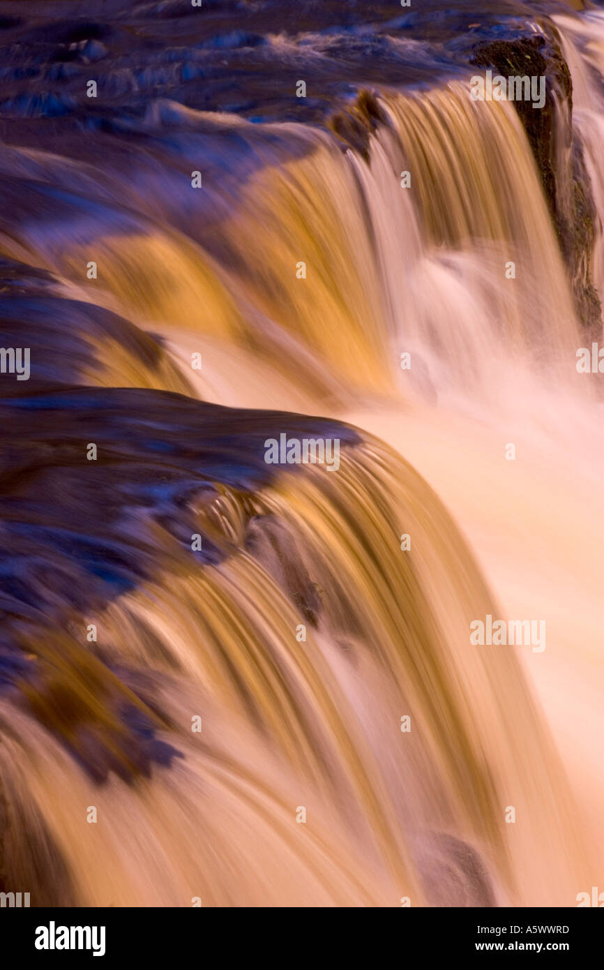 Yellow Blue waterfalls Stock Photo - Alamy