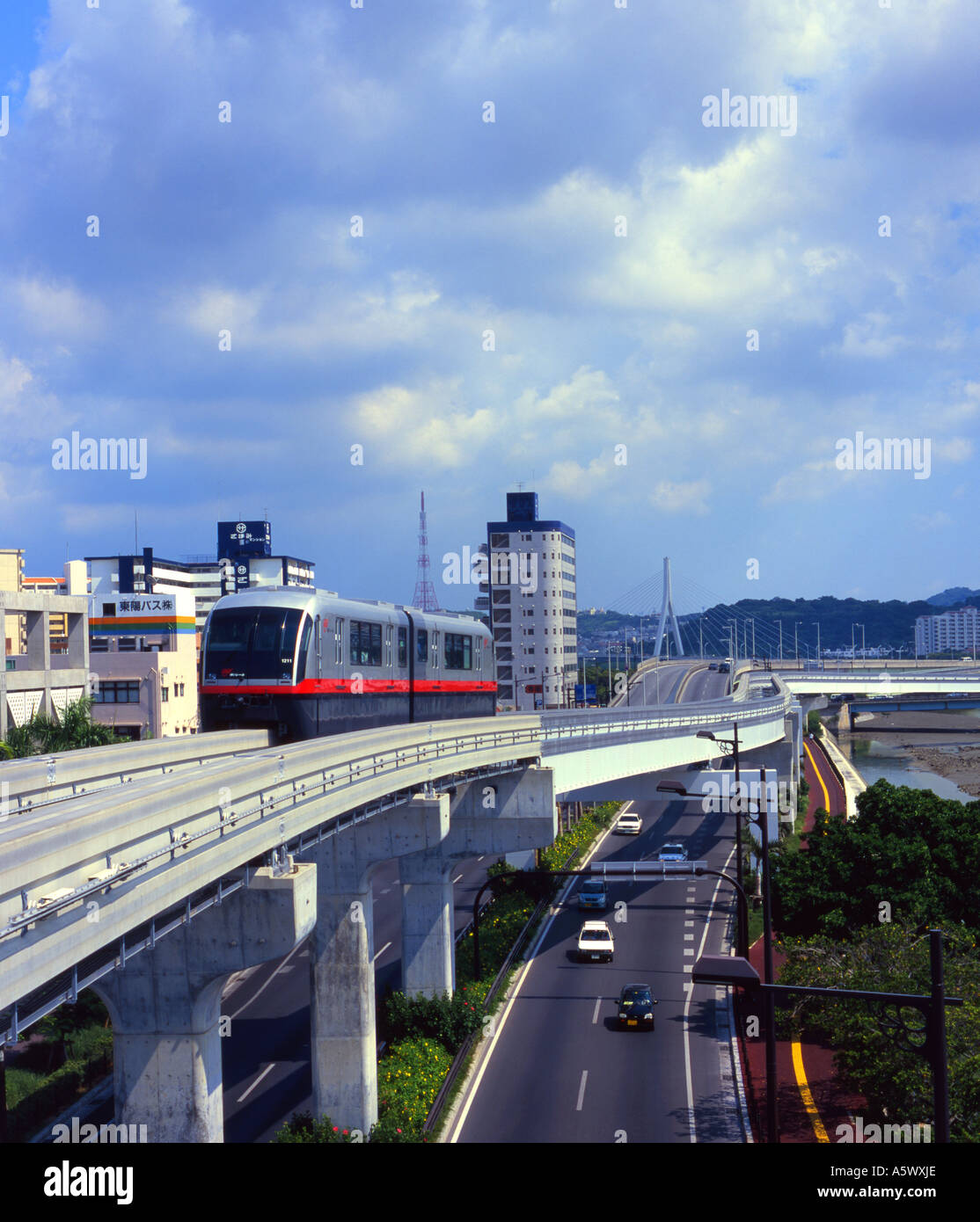 The monorail in Naha City, Okinawa, Japan - connecting the airport ...