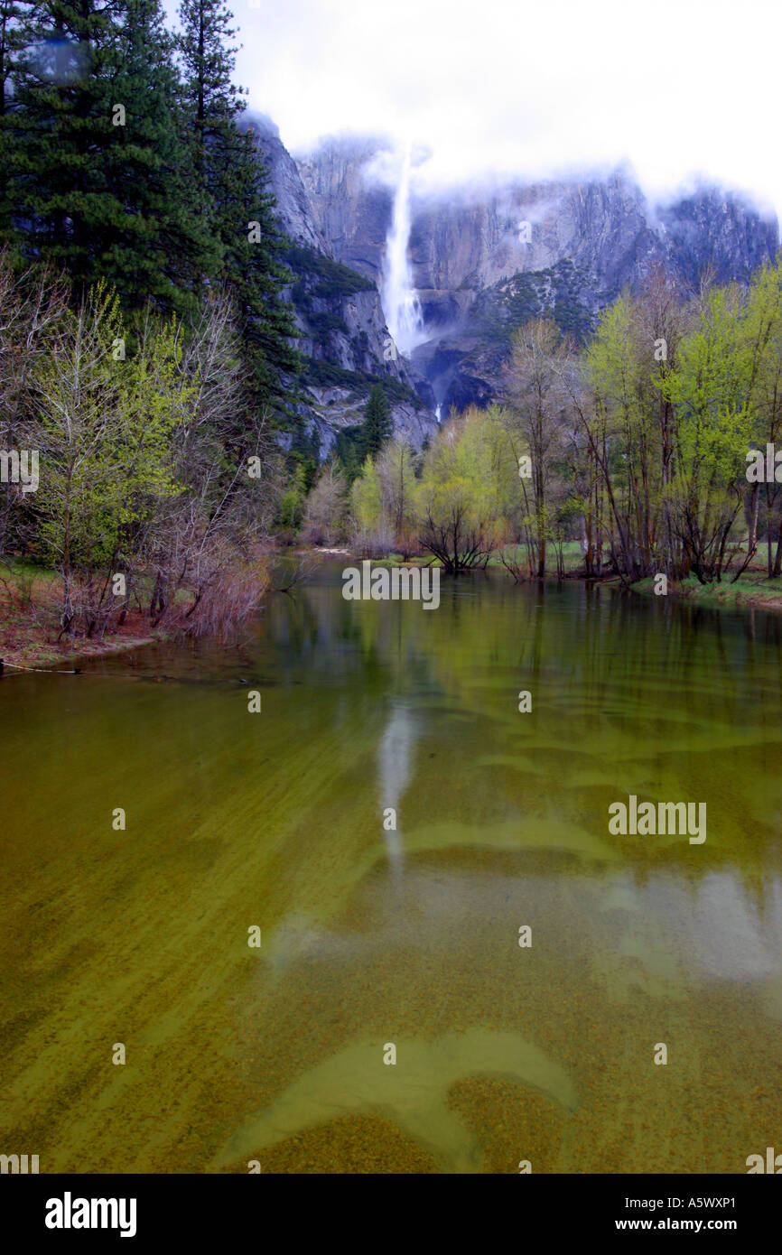 yosemite falls and merced river, yosemite national park Stock Photo - Alamy