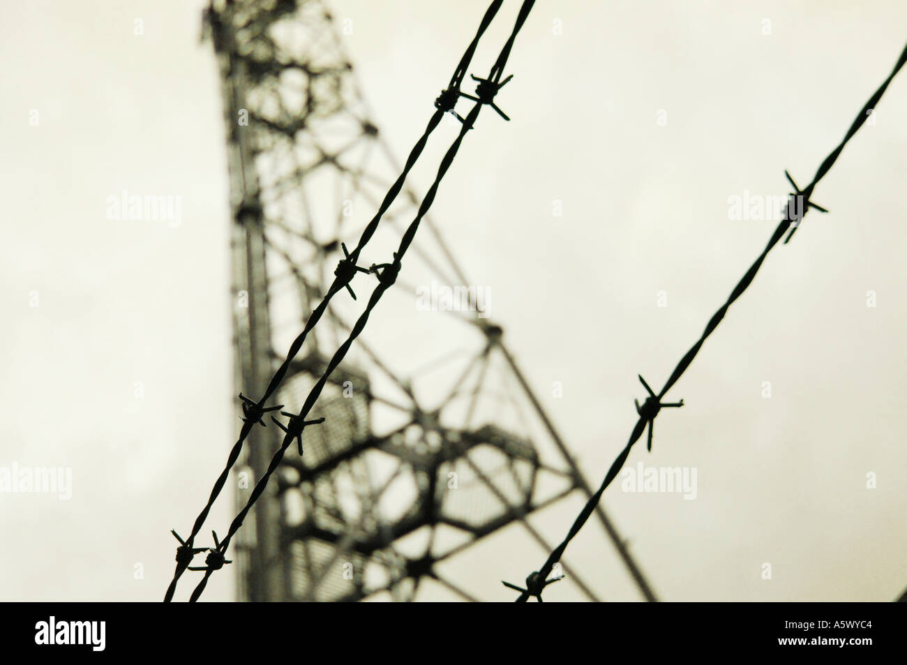 Pylon barbed wire security hi-res stock photography and images - Alamy