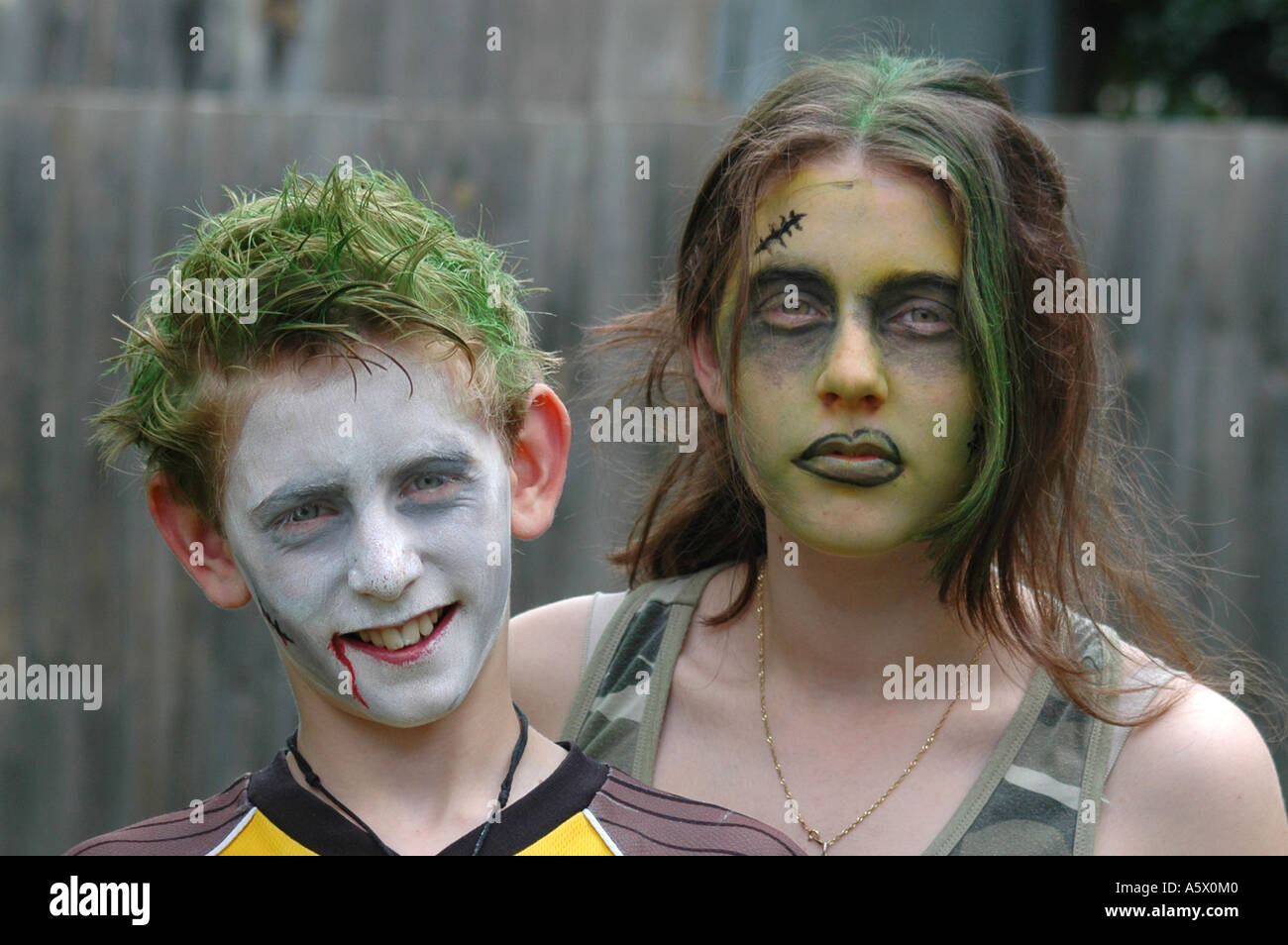 Painted Horror faces Stock Photo - Alamy