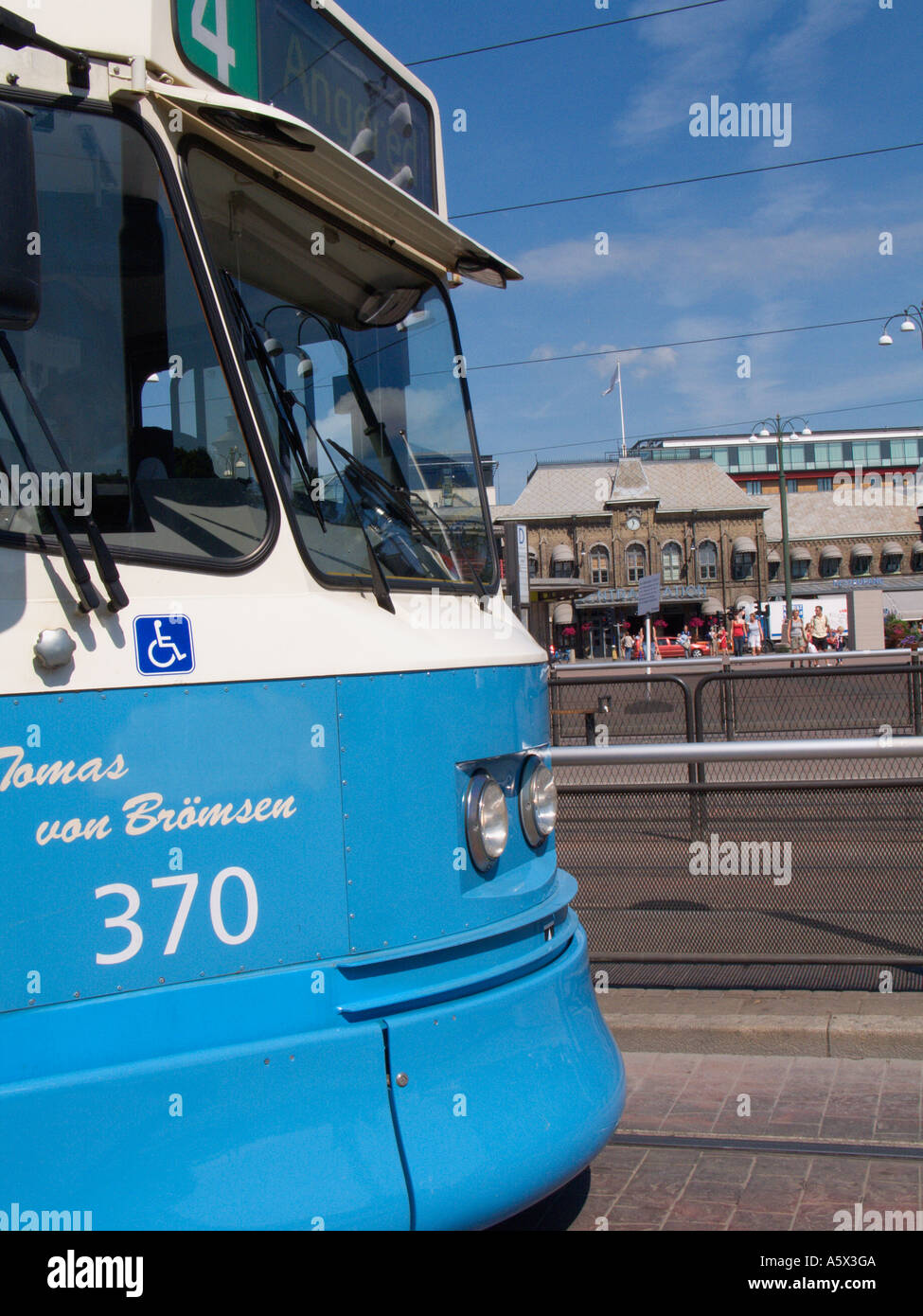 City tram at tram stop gothenburg hi-res stock photography and images ...