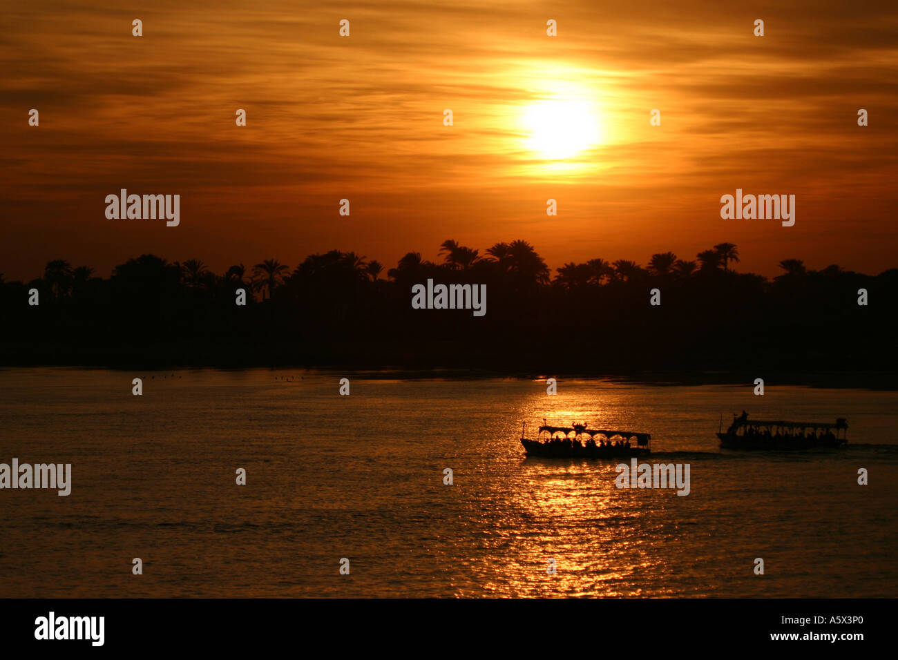 Sunset on the Nile Stock Photo - Alamy