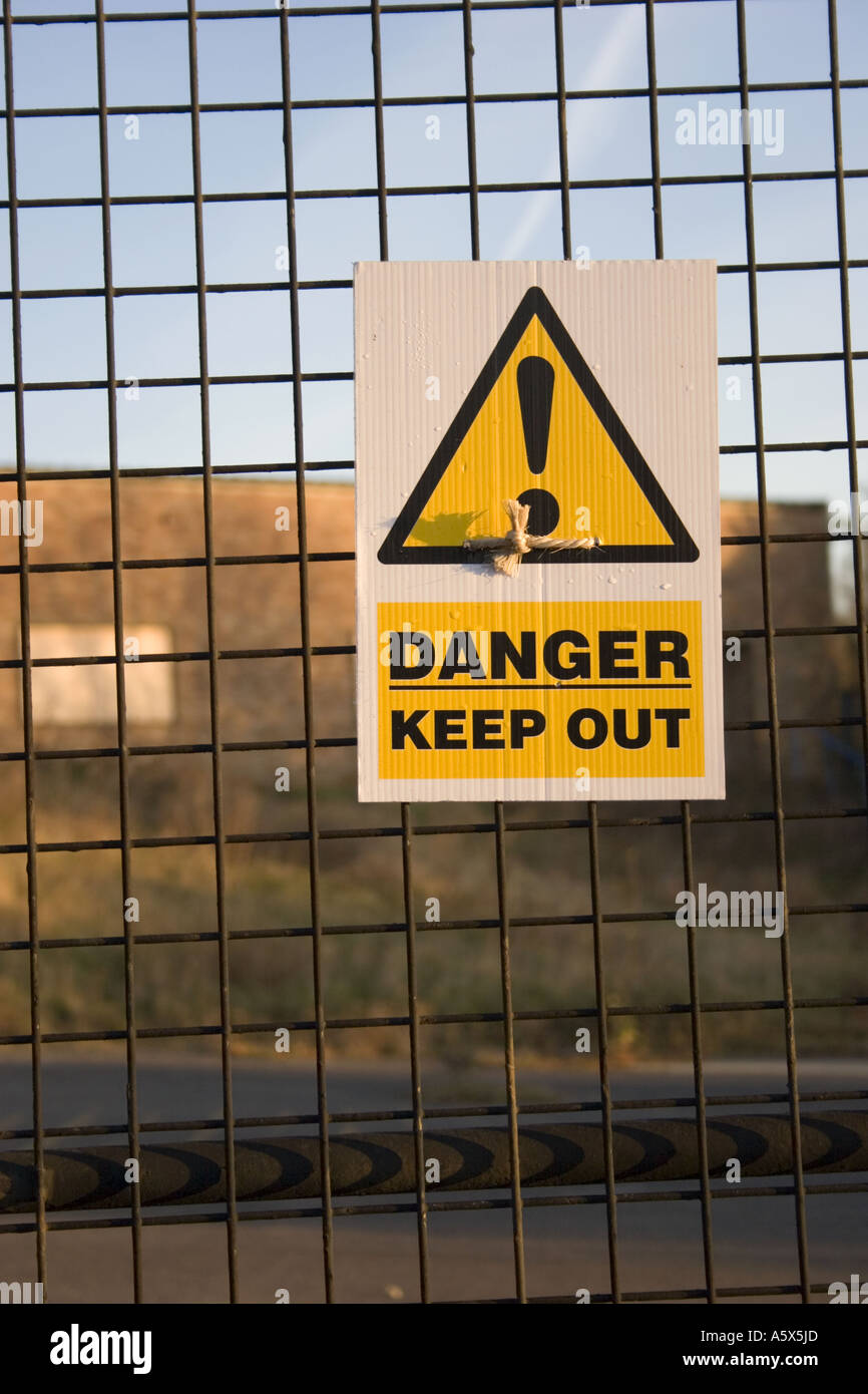 Keep Out Sign On Fence