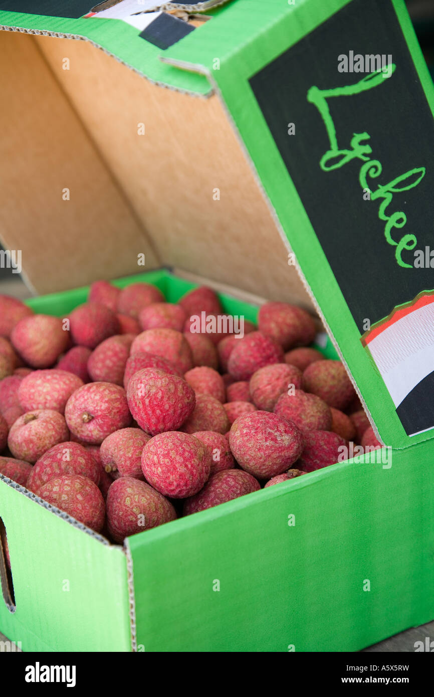 Box of lychees - Mareeba, Queensland, AUSTRALIA Stock Photo - Alamy