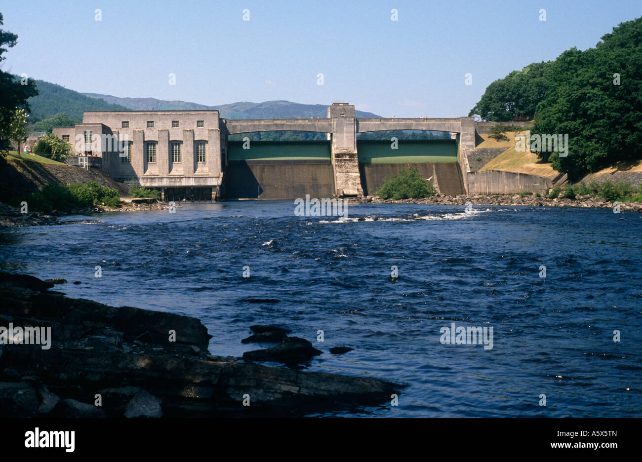 Dam and Hydro-Electric Power Station on Loch Faskally, River Tummel ...