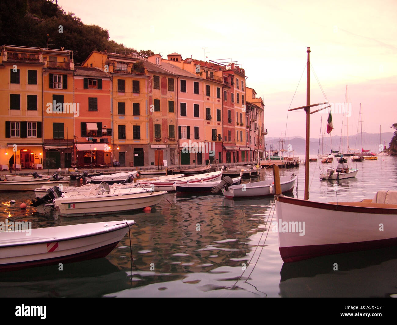 Portofino harbour sunset hi-res stock photography and images - Alamy