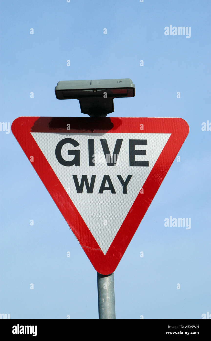 Give Way road sign in England Stock Photo - Alamy