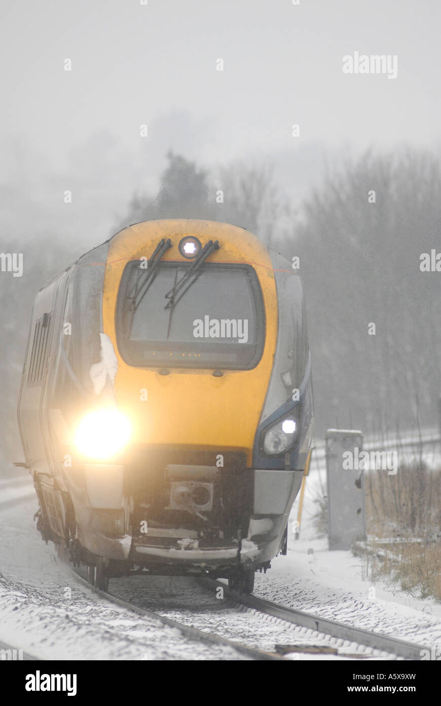Midland Main Line Meridian train service heading south on a cold ...