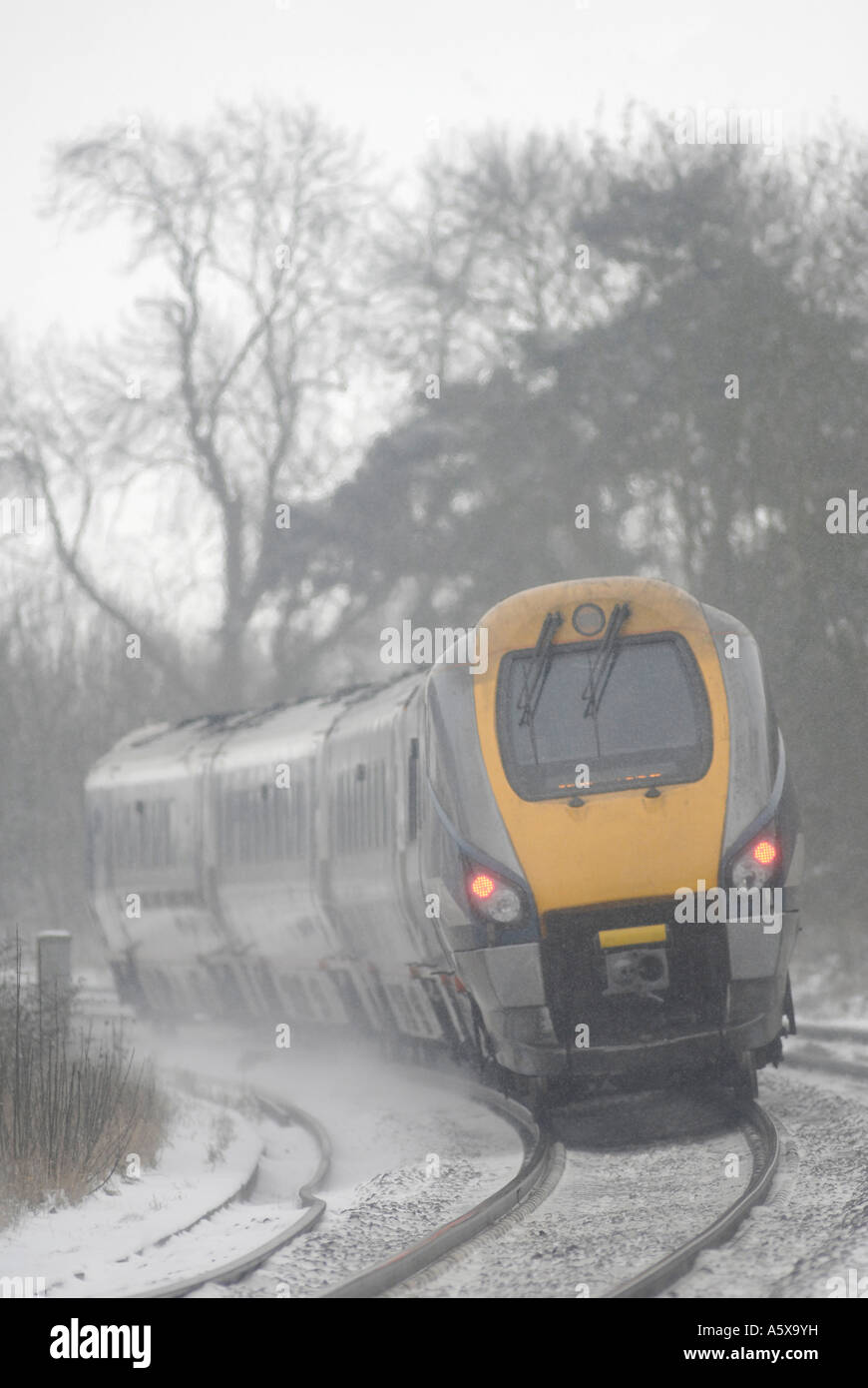 Midland Main Line Meridian train service heading north on a cold ...