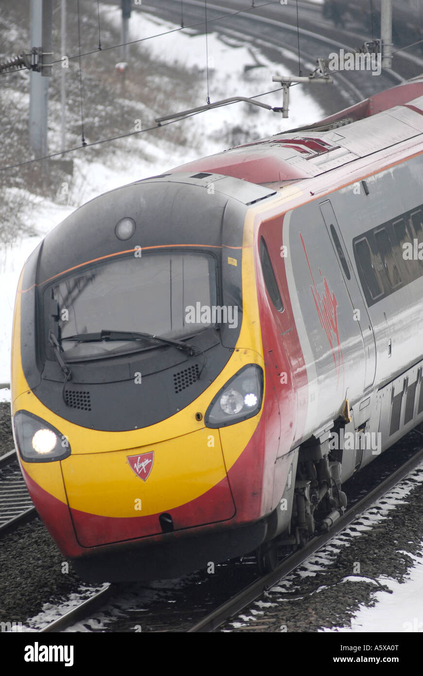 Virgin Trains Pendolino Class 390 train on the West Coast Main Line ...