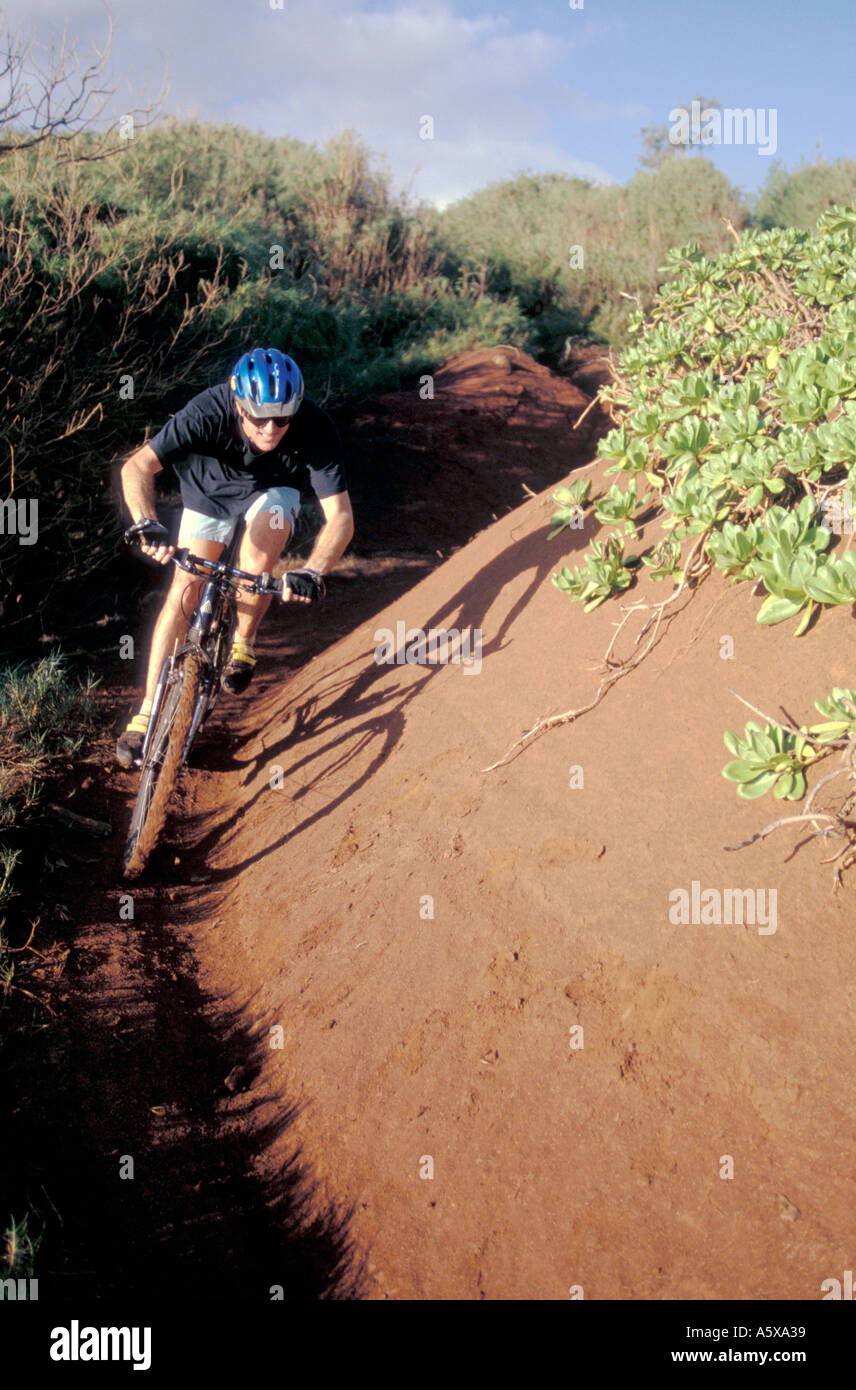 Hawaii Kauai mtn biker Stock Photo - Alamy