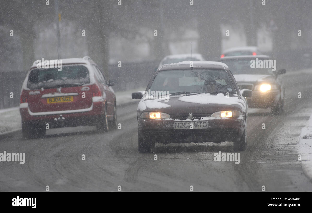 Car slowly driving on slippery hi-res stock photography and images - Alamy