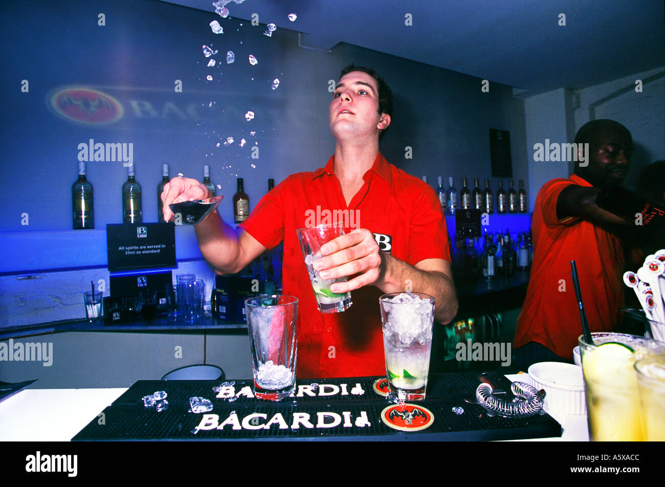 Cocktail waiter at Dust bar Clerkenwell Road London Stock Photo - Alamy