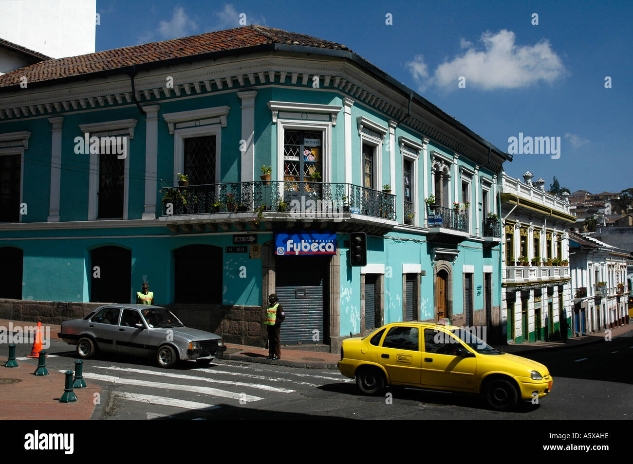 Street corner, Quito, Pichincha Province, Ecuador, South America Stock ...