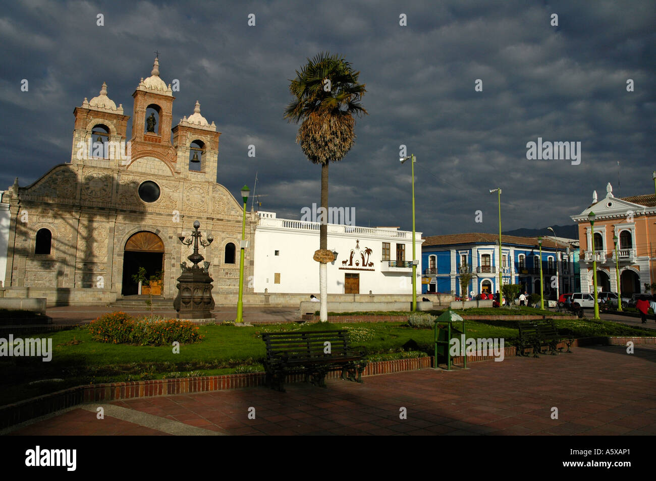 Santa Barbara Cathedral and Parque Maldonado, Riobamba, Chimborazo ...