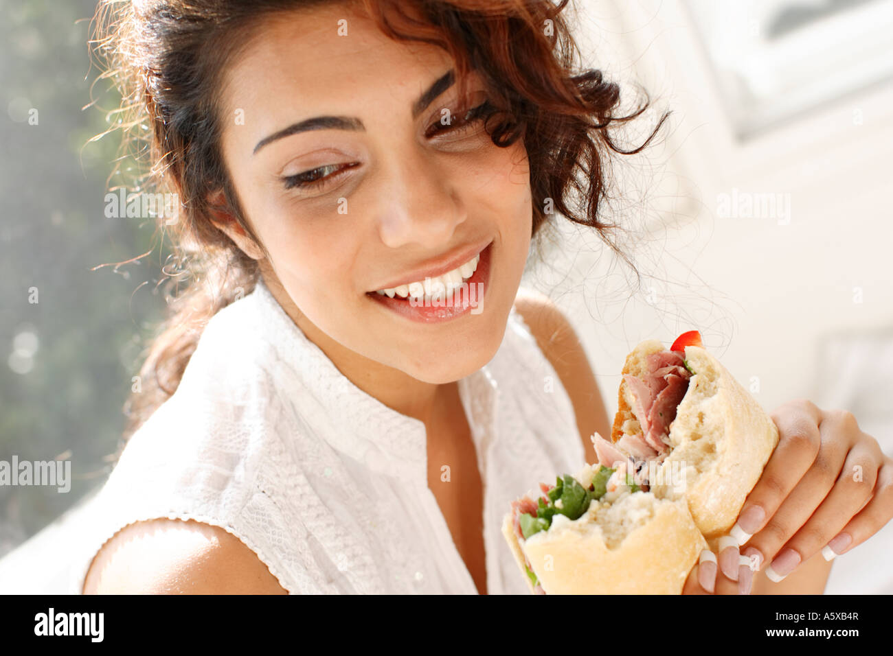 Woman make sandwich hi-res stock photography and images - Alamy