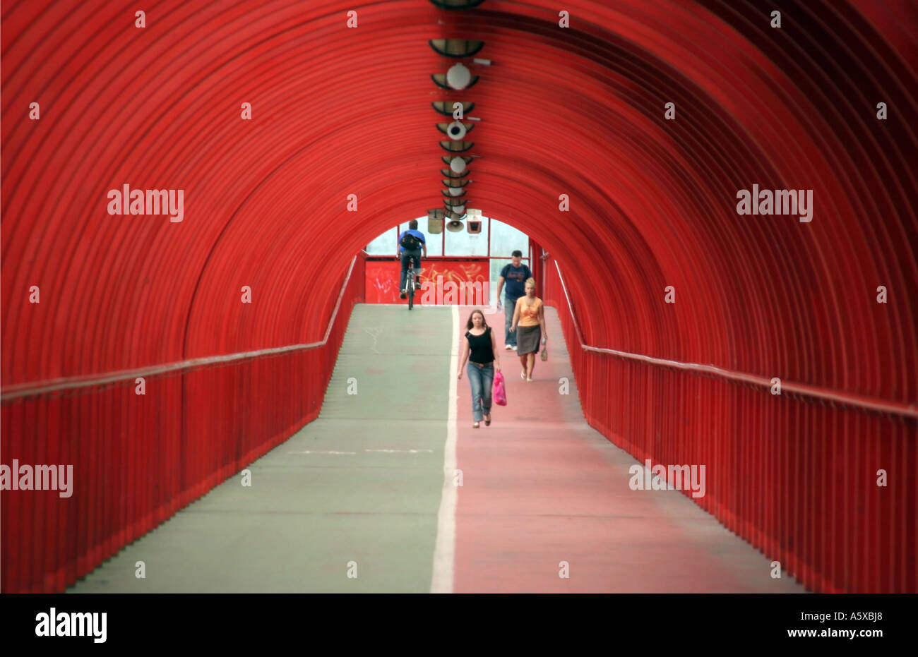 Red walk and cycleway SECC Glasgow Stock Photo - Alamy