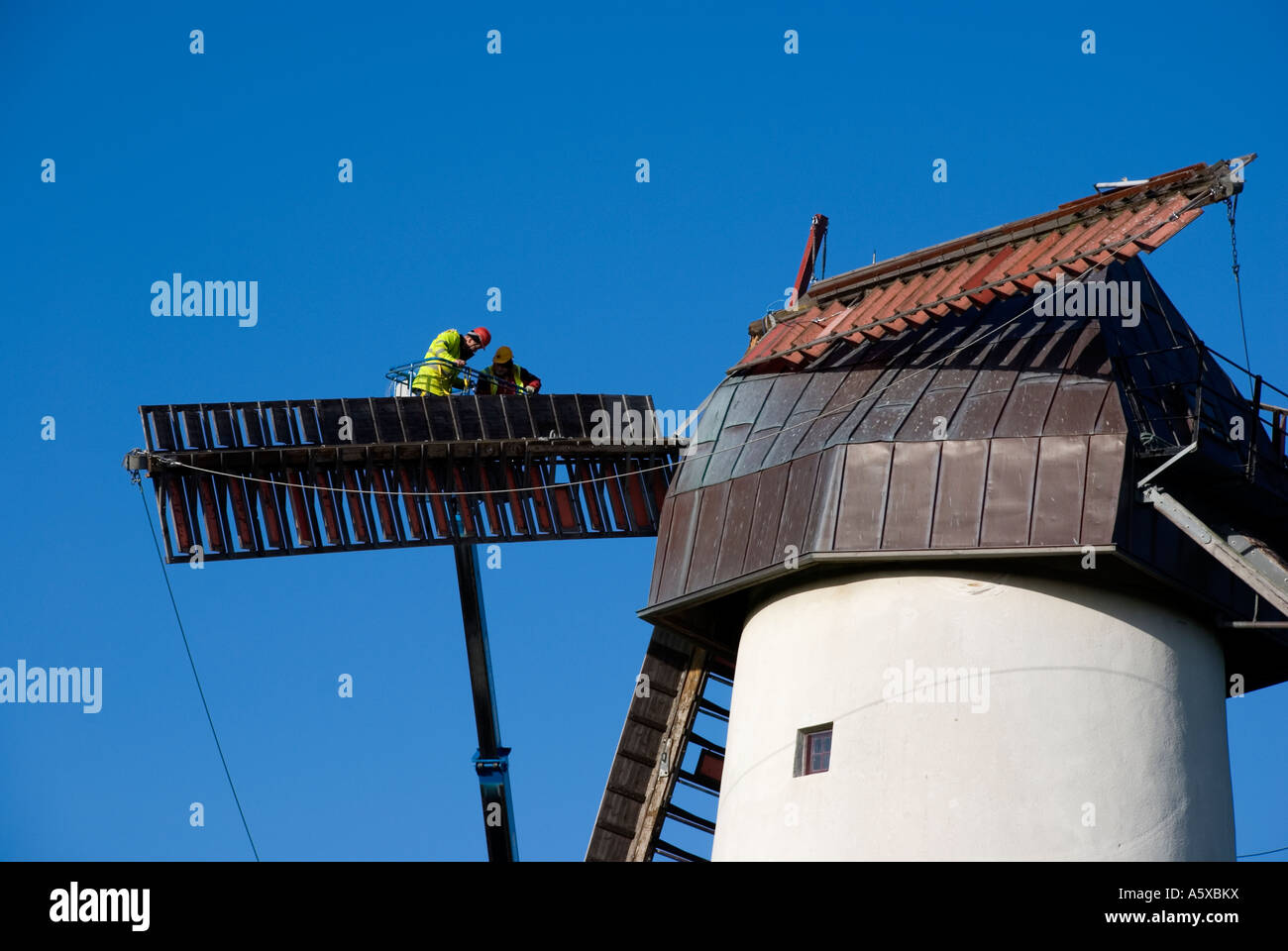 Repairing the restored windmill in Skerries, north Dublin, Ireland ...
