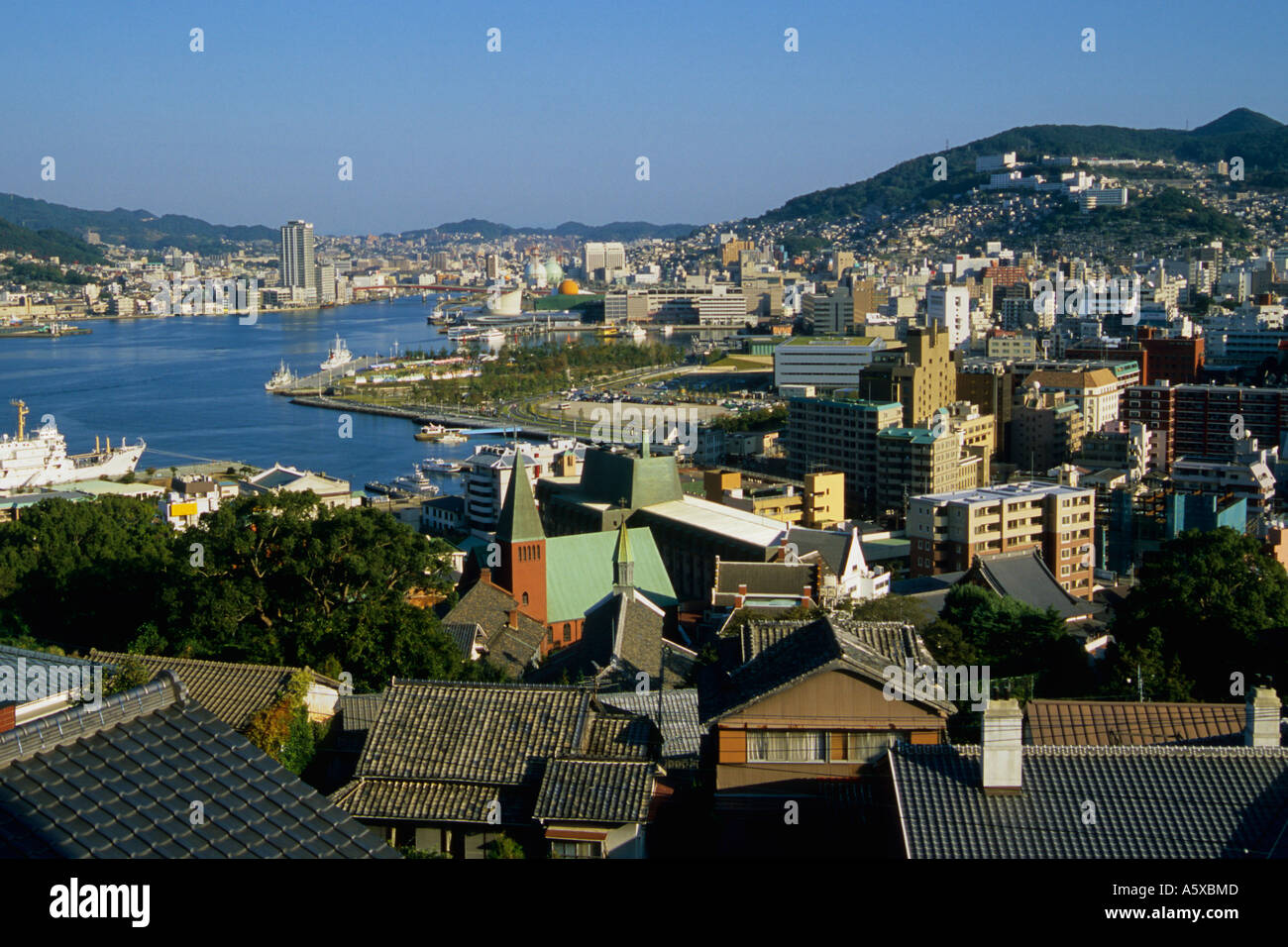 Japan Nagasaki general panoramic view Stock Photo - Alamy