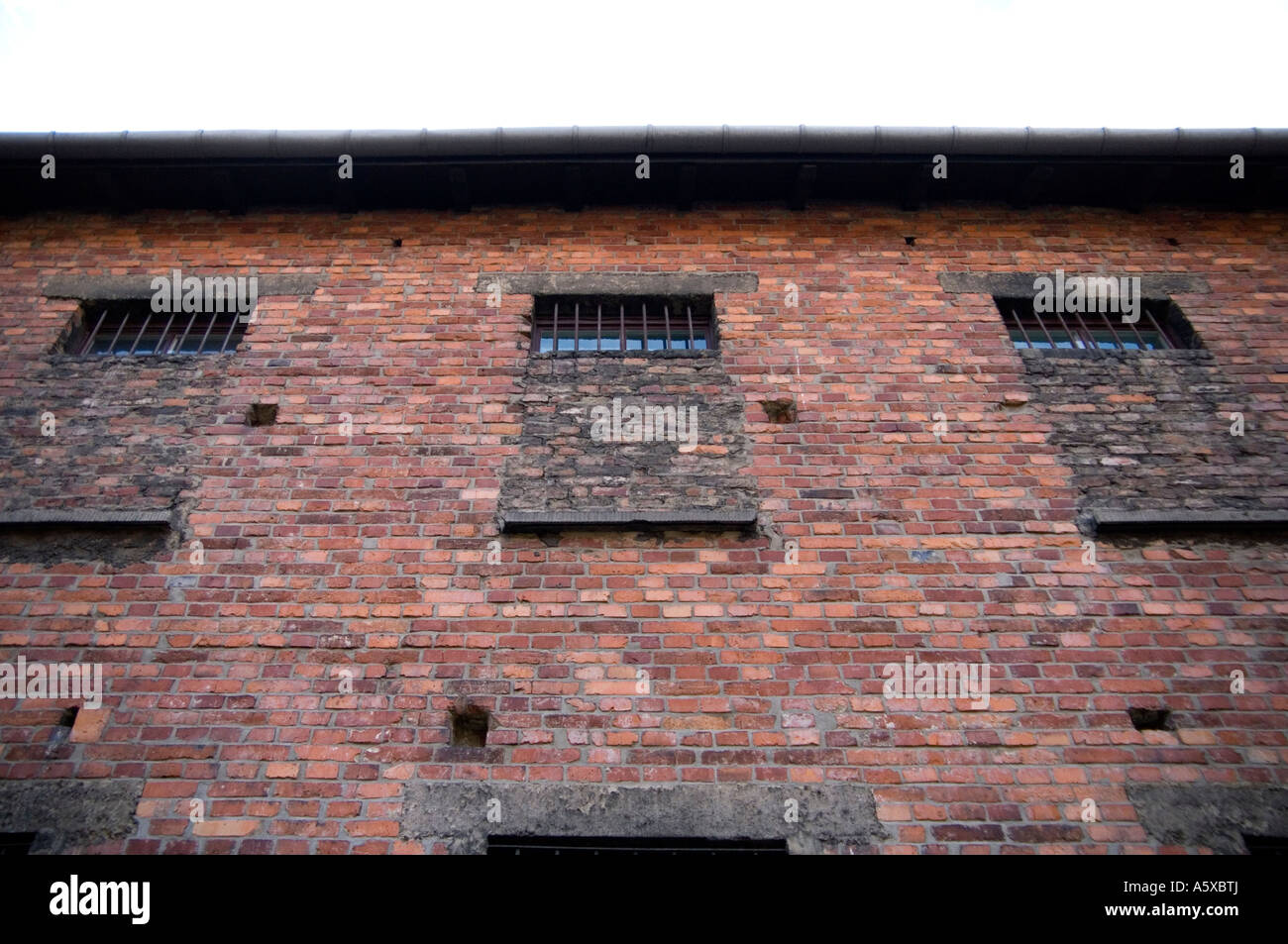 Blocked up windows in the Nazi concentration camp of Auschwitz 1 near ...