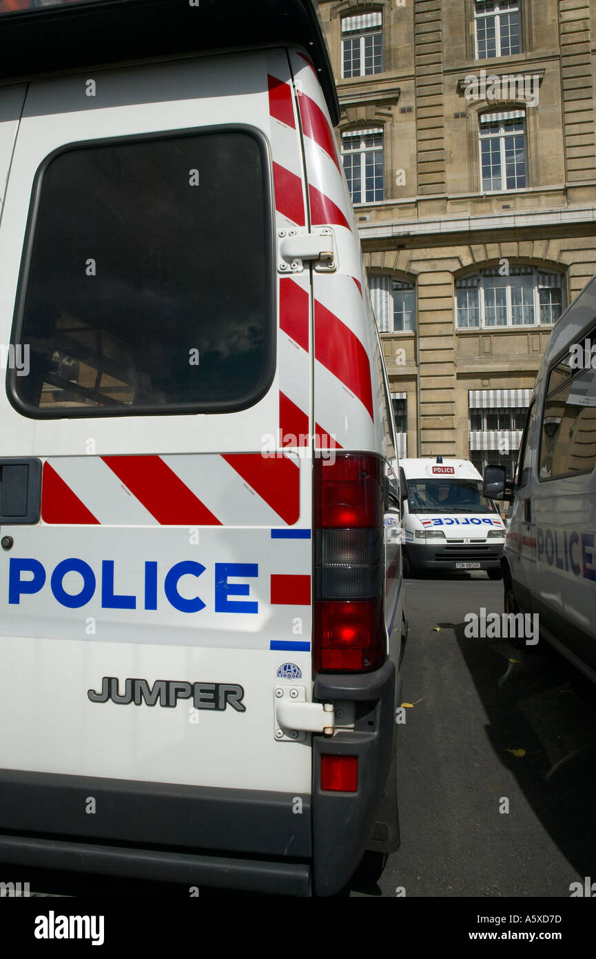 Police vans Paris France Aug 2004 Stock Photo - Alamy