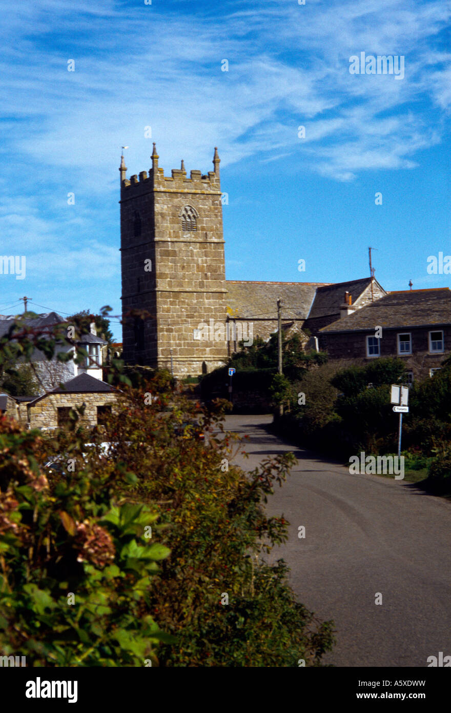 Zennor Cornwall Village St Senara's Church Stock Photo - Alamy