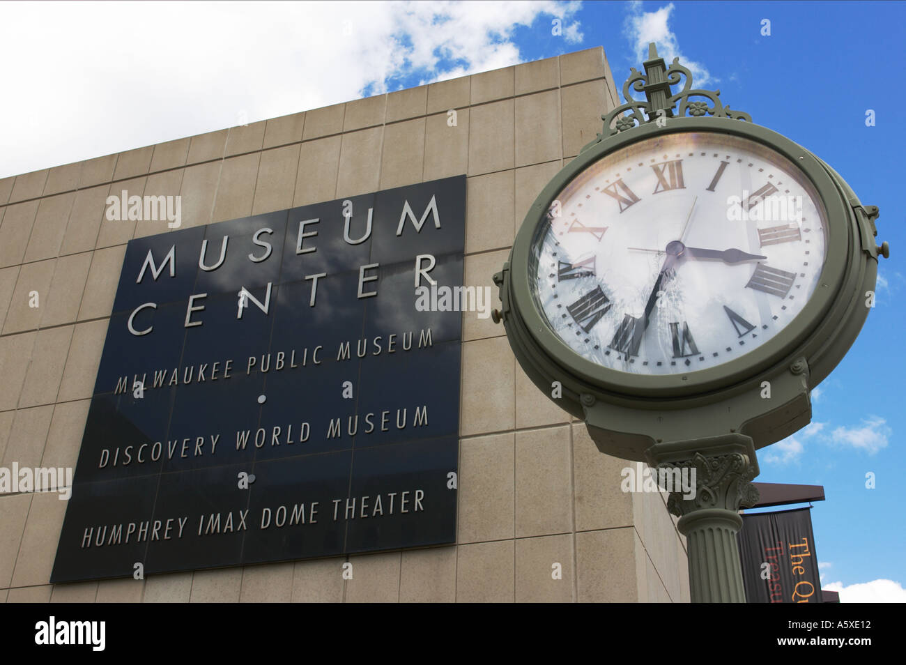 WISCONSIN Milwaukee Old fashioned clock sign on building for Museum ...