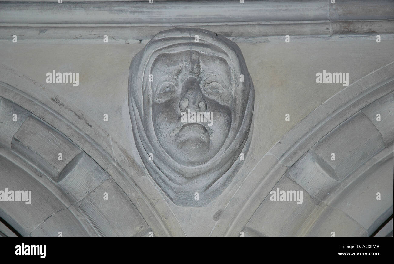 Inside Temple Church, Inner Temple, London, UK. Grotesque gargoyle ...