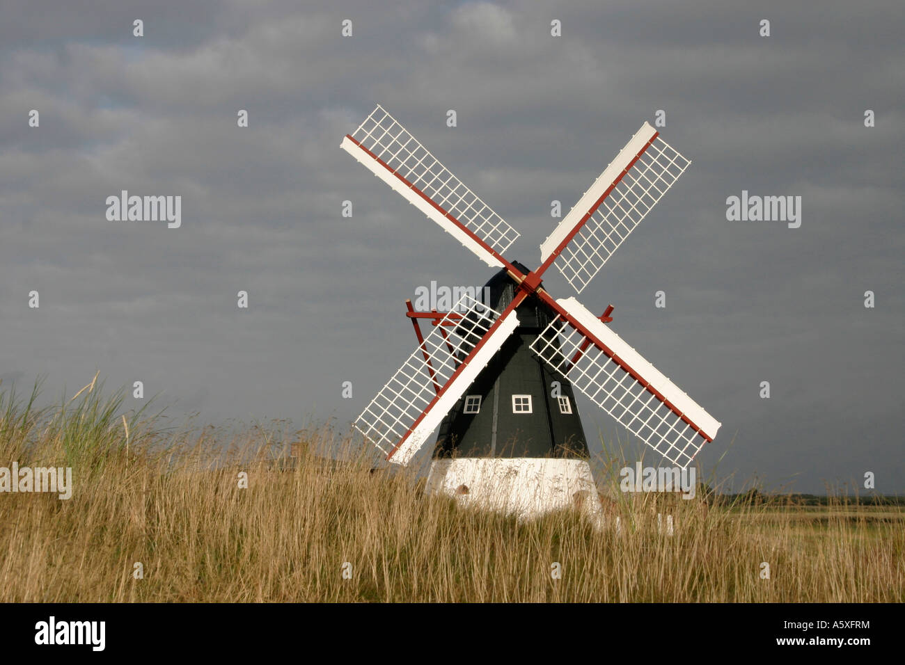 Traditional windmill in field Stock Photo - Alamy