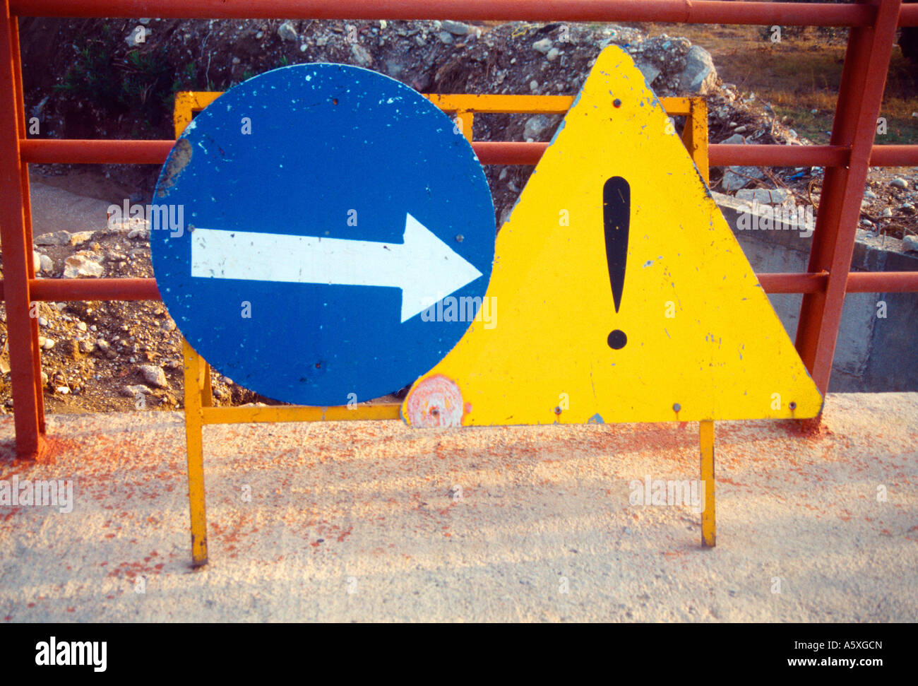Rhodes Greece Road Signs Stock Photo - Alamy