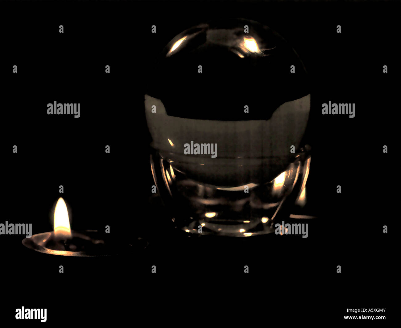 Crystal Ball with Candles Stock Photo - Alamy