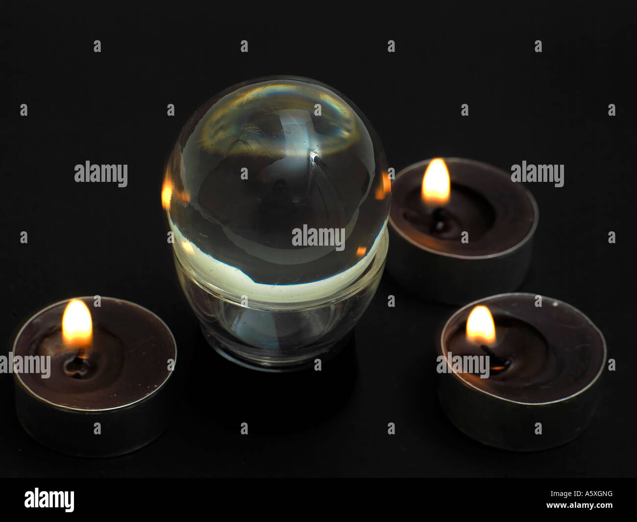 Crystal Ball with Candles Stock Photo - Alamy