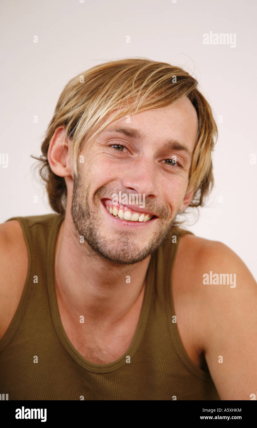 Young man smiling portrait close up Stock Photo - Alamy