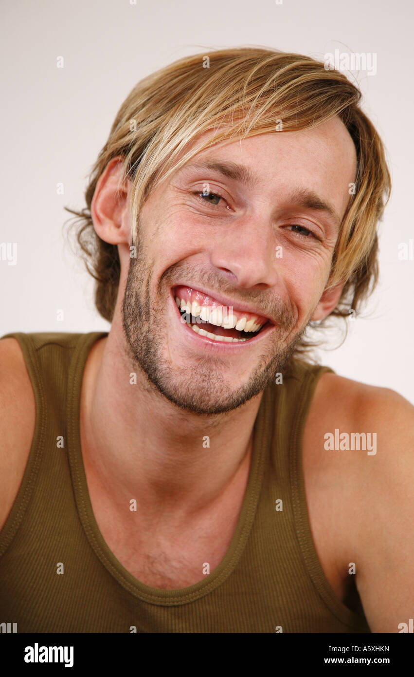 Young man smiling portrait close up Stock Photo - Alamy