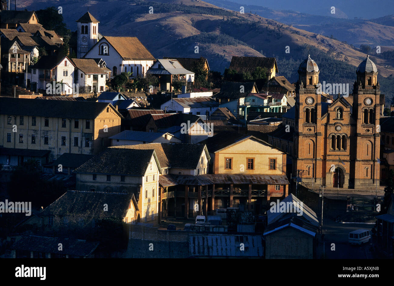 The cathedral neighbourhood at Fianarantsoa (Madagascar). Le quartier ...