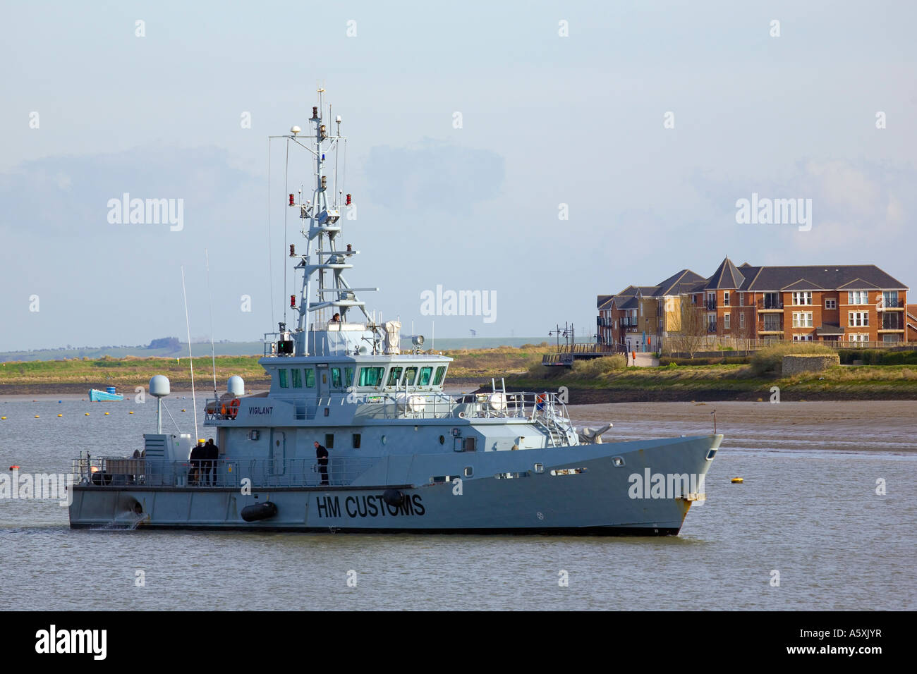 HM Customs patrol boat Vigilant on the river Medway at Upnor near ...