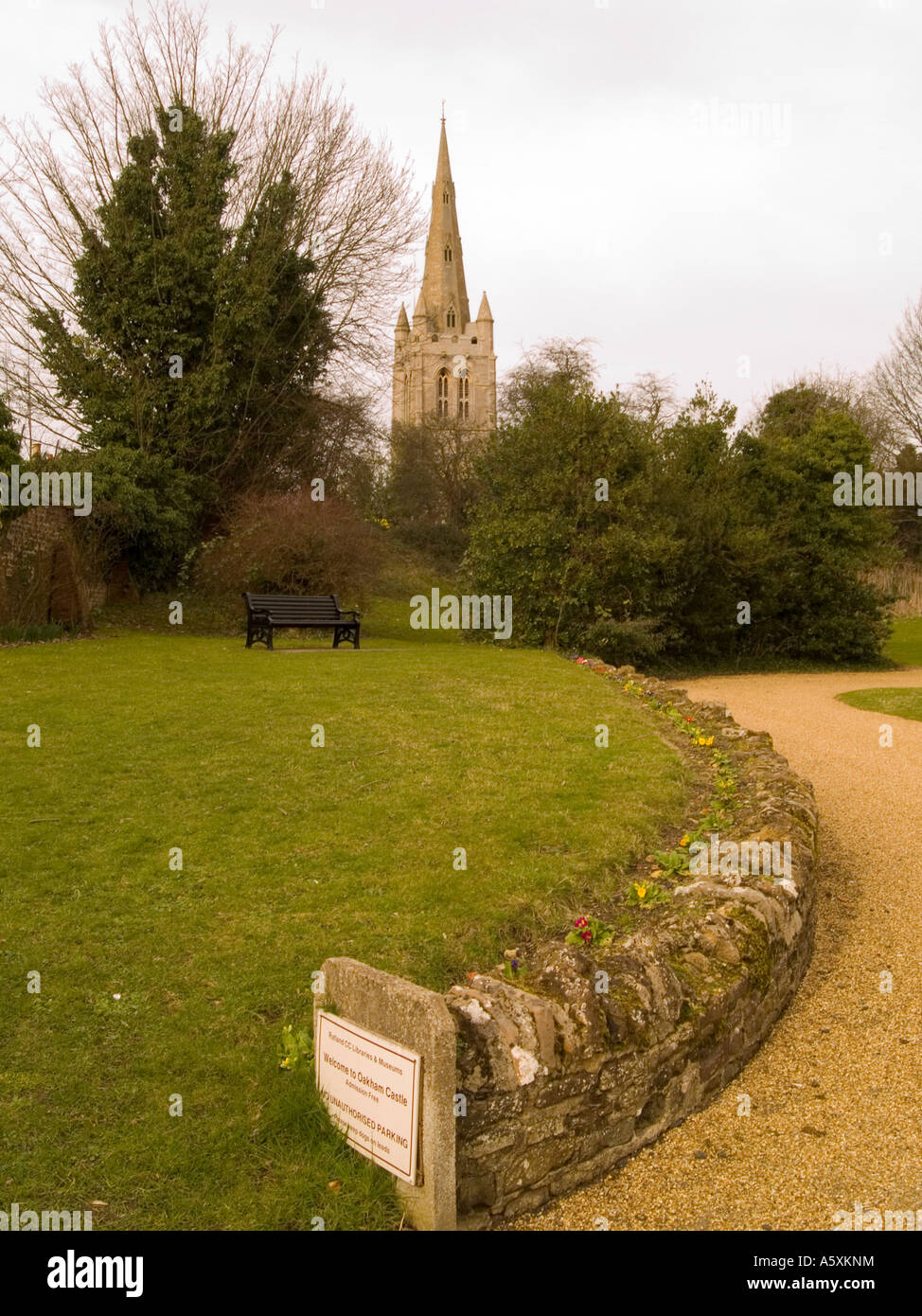 Castle Gardens and All Saints Church, Oakham Stock Photo - Alamy