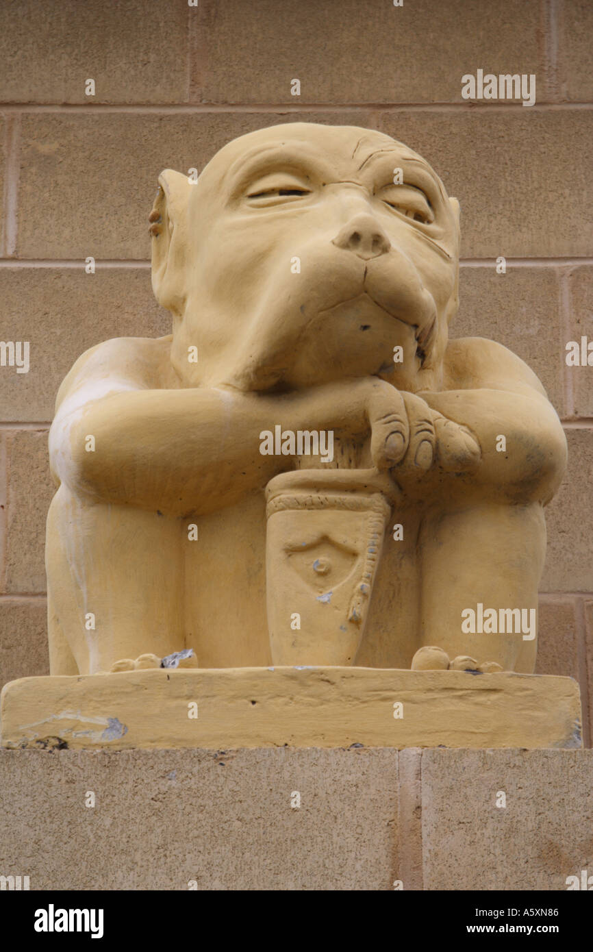 A EVIL STONE STATUE GUARDING A MEDIEVAL CASTLE Stock Photo - Alamy