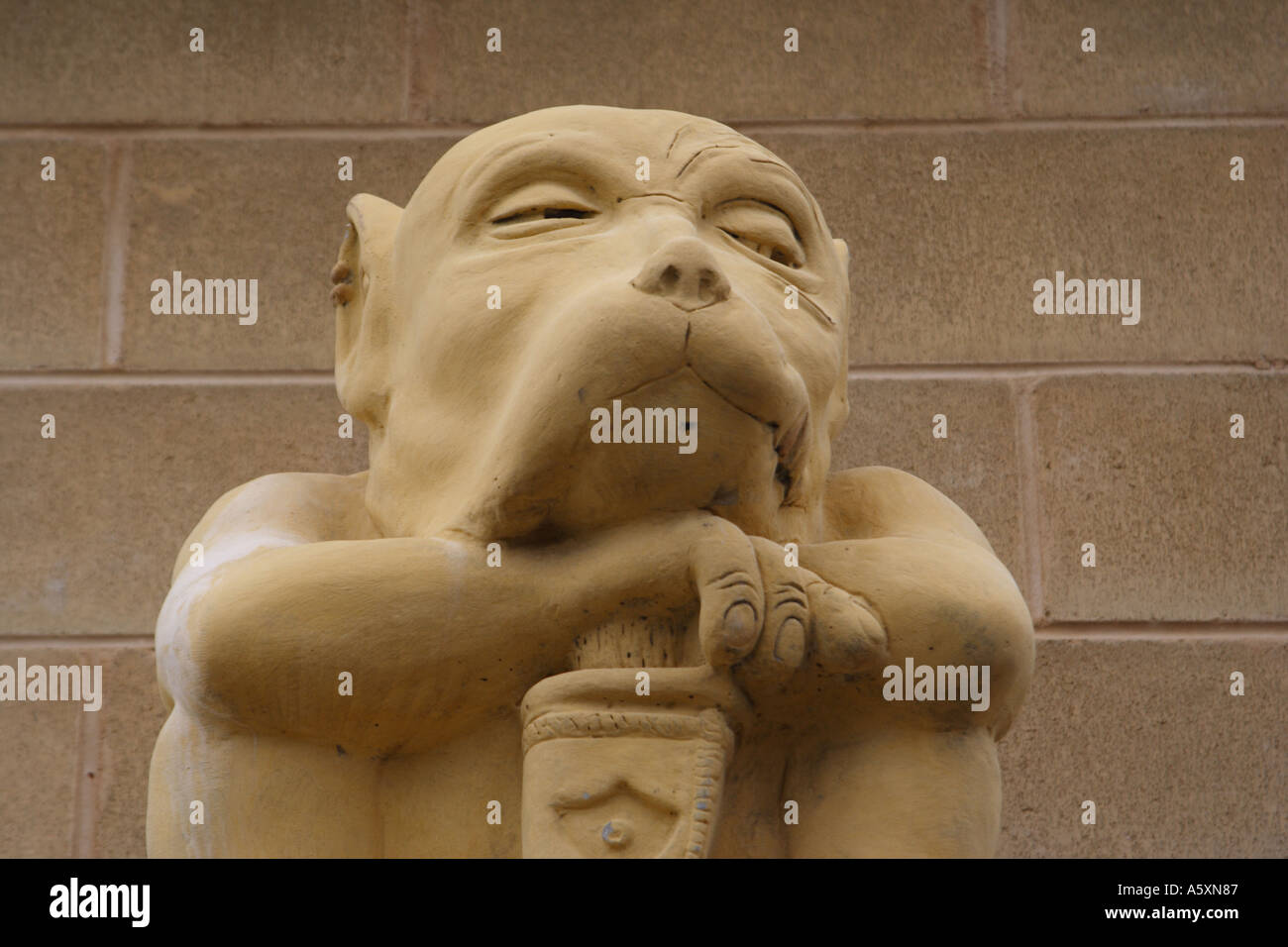 A EVIL STONE STATUE GUARDING A MEDIEVAL CASTLE Stock Photo - Alamy
