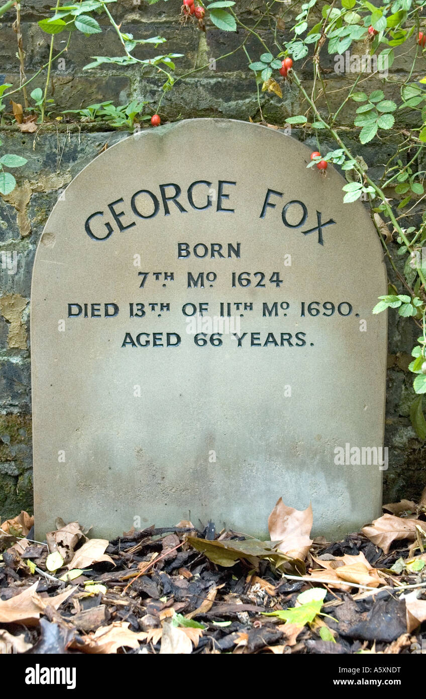 Gravestone of George Fox Quaker Gardens Finsbury Islington London ...