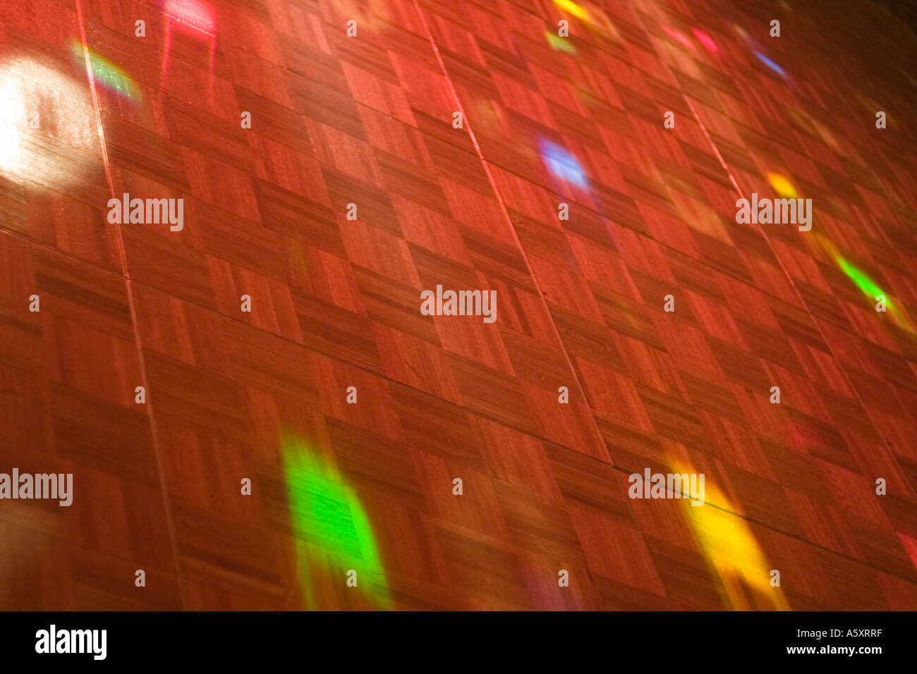 reflection of lights and disco ball on an empty dance floor Stock Photo ...