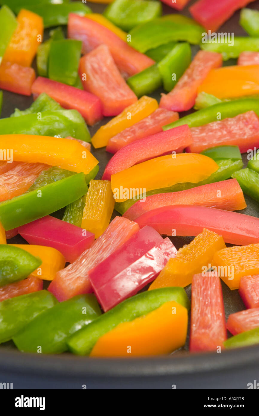 Frying pan sliced red peppers hi-res stock photography and images - Alamy
