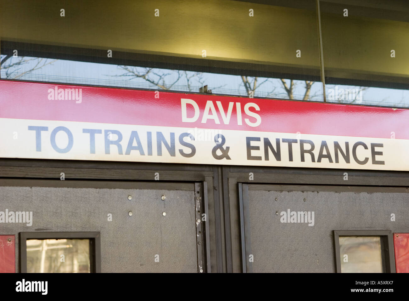Entrance to Davis Square subway station Somerville, Massachusetts Stock ...