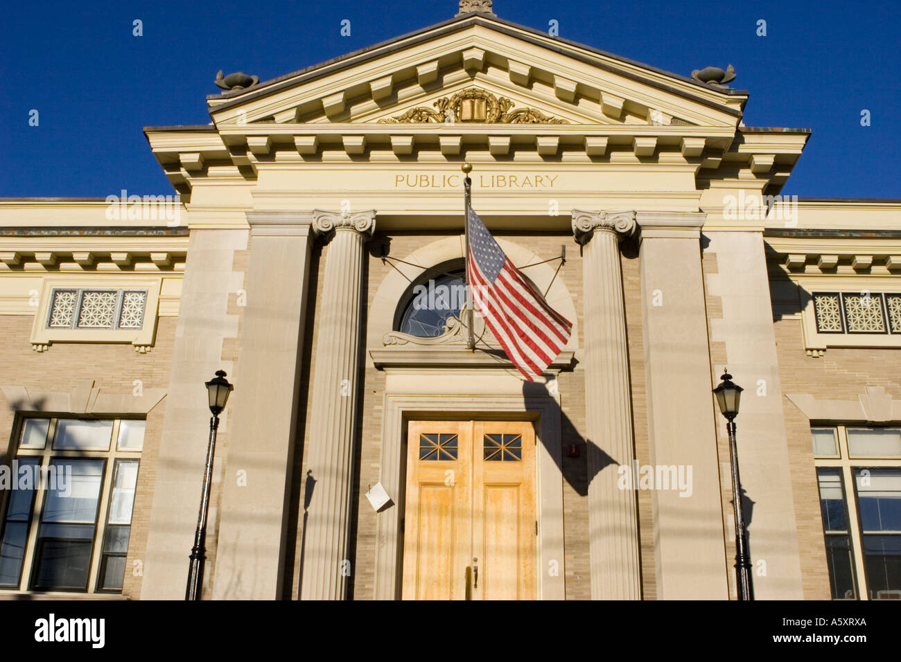 entrance to public library Stock Photo - Alamy